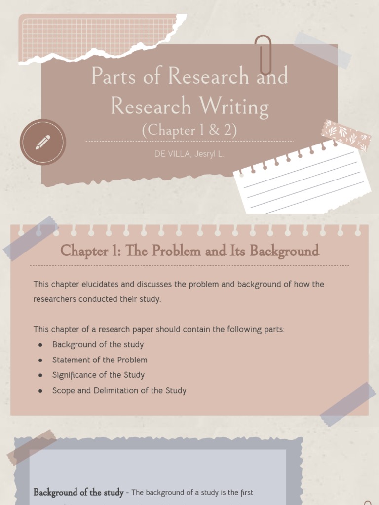 Parts of Research Chapter 1 2 | PDF | Hypothesis | Level Of Measurement