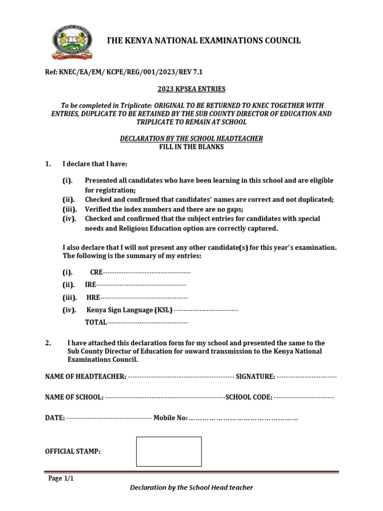 2022 Kpsea Declaration by The School Headteachers 2 PDF | PDF