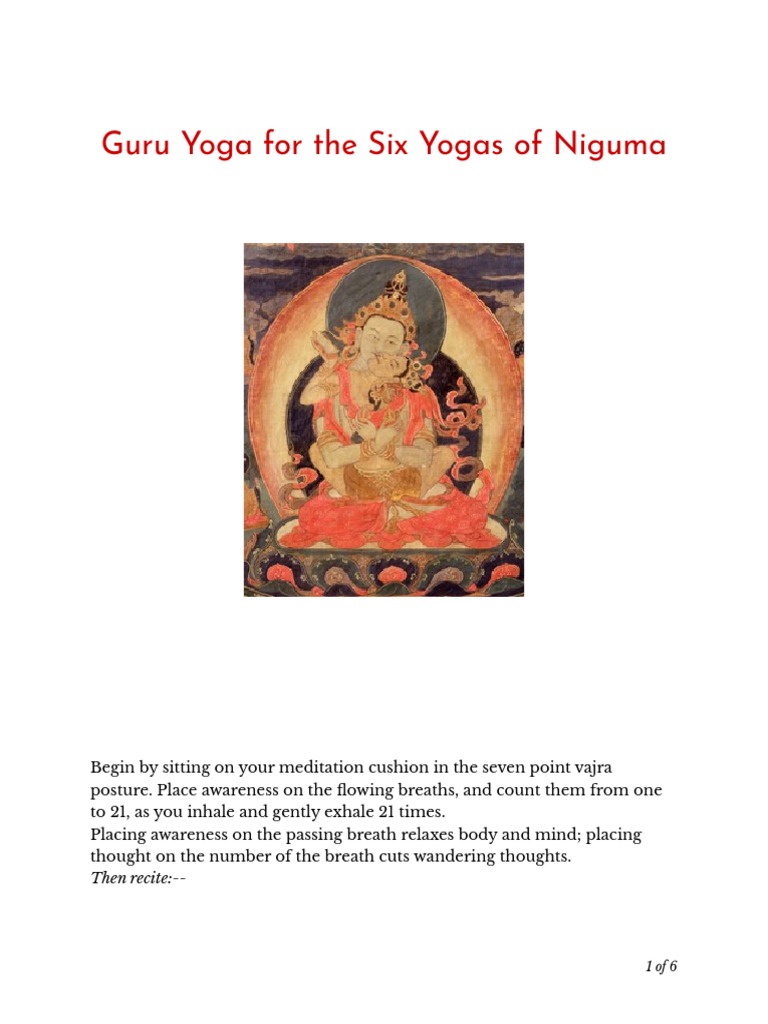 Six Yogas of Niguma Guru Yoga | PDF | Yoga | Eastern Philosophy