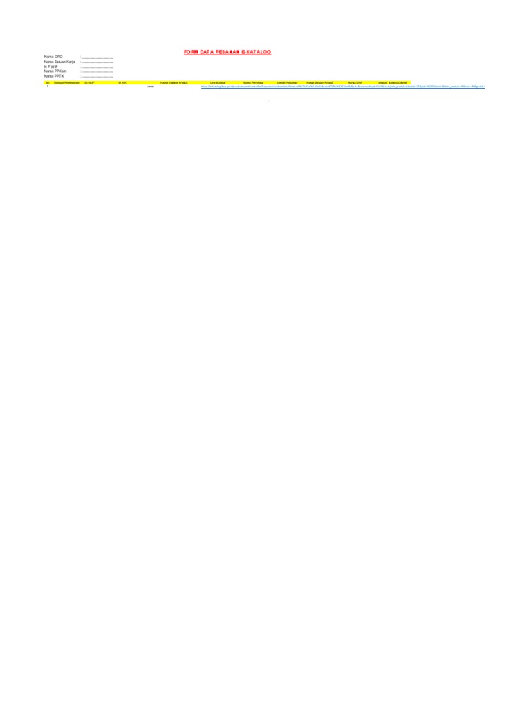 Form Pesanan E-Katalog 2023 ATK, KERTAS PPBJ | PDF