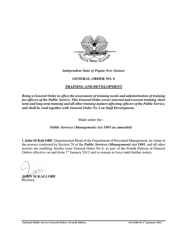 General Order 6 TRAINING DEVELOPMENT4th Edition 2012 | PDF | Academic ...