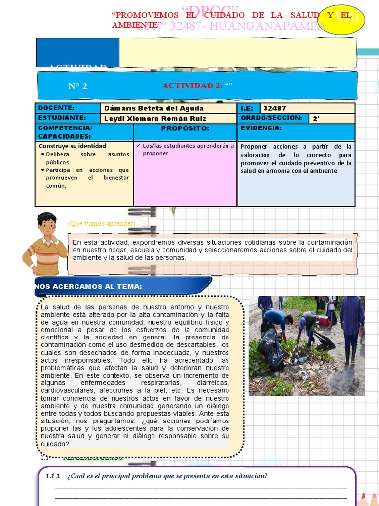 FICHA DE TRABAJO DPCC 2° Semana 3 | PDF | Contaminación | Pesticida