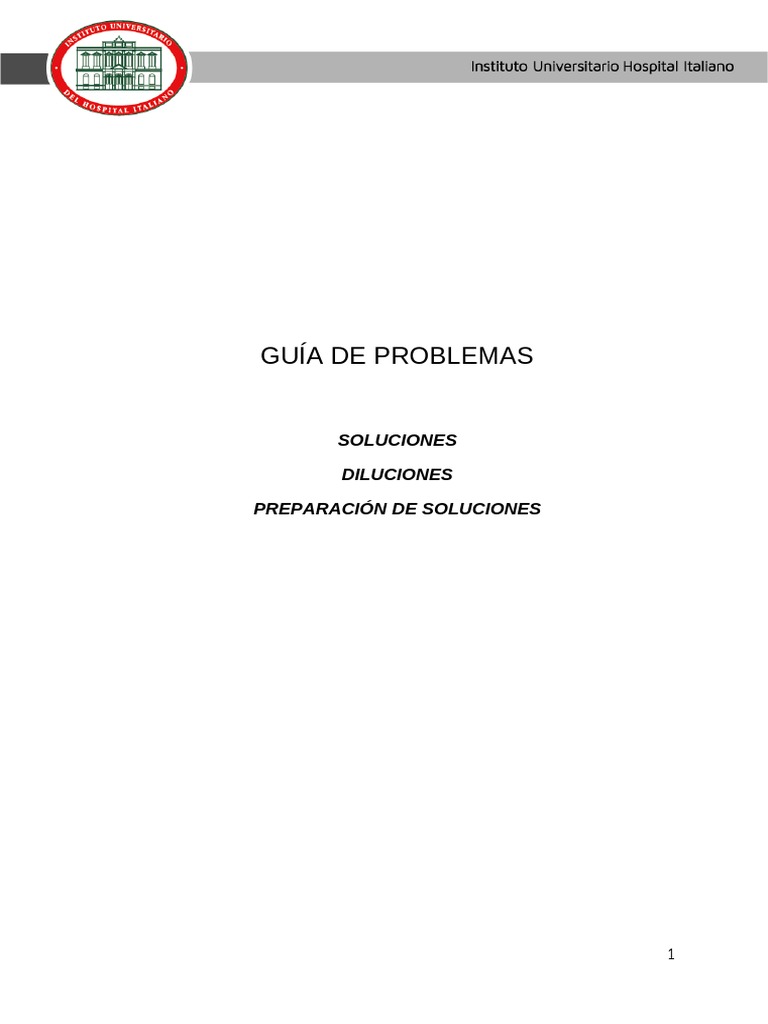 Guia Soluciones | PDF | Concentración | Sustancias químicas