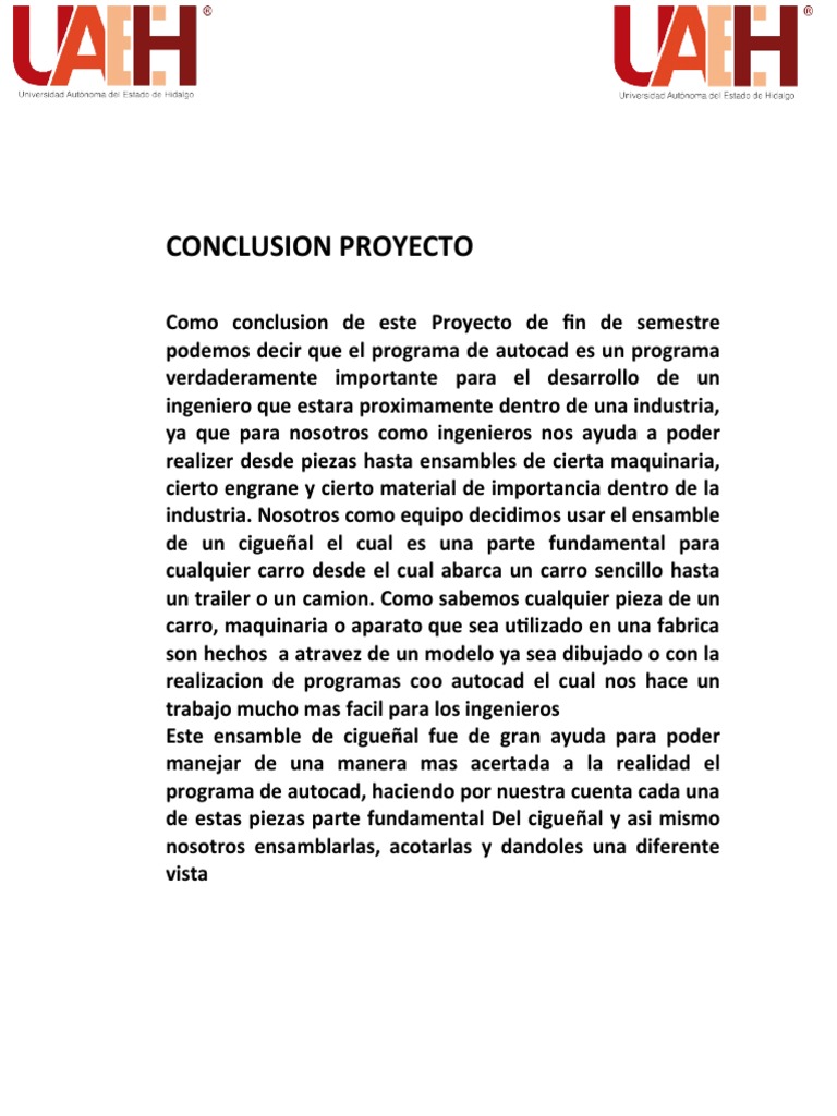 Conclusion Proyecto | PDF