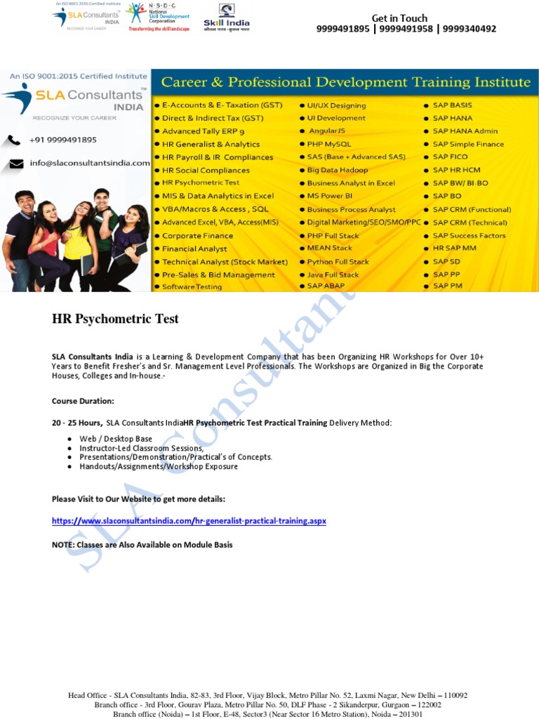 HR Psychometric Test PDF | Download Free PDF | Psychometrics | Psychology