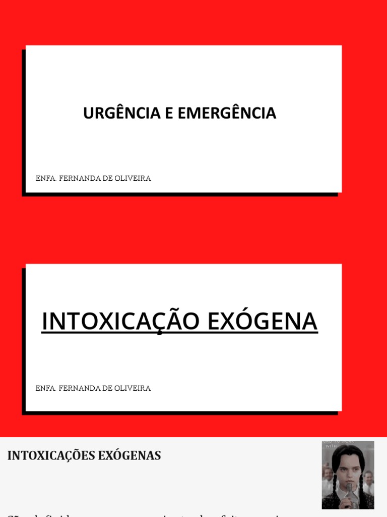 AULA 14 - Intoxicação Exógena | PDF | Opioide | Hipoglicemia
