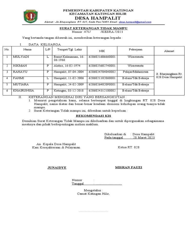 SKTM 2023 Rt. 023 - Rekomendasi Kis - Stefani Nur Azwa | PDF
