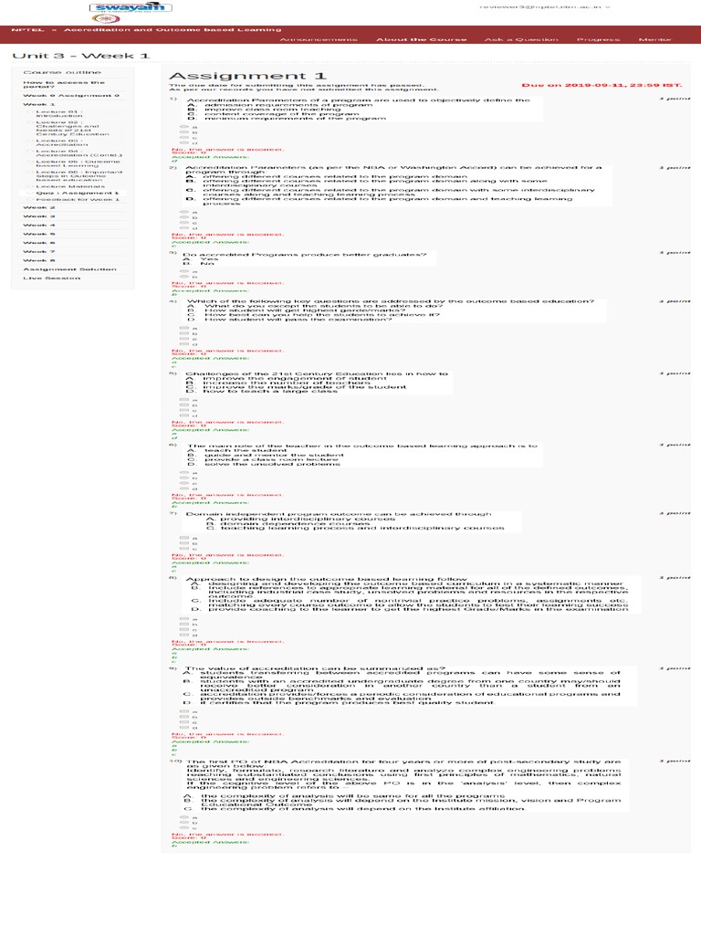 Noc19 Ge18 Assignment Week 1 | PDF
