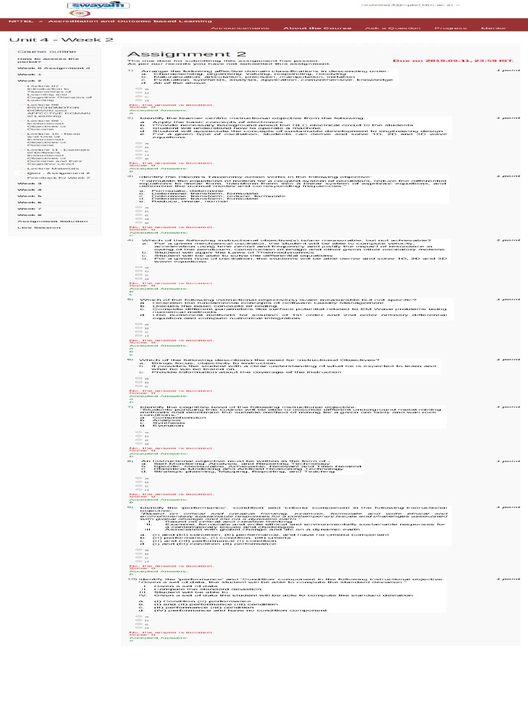 Noc19 Ge18 Assignment Week 2 | PDF