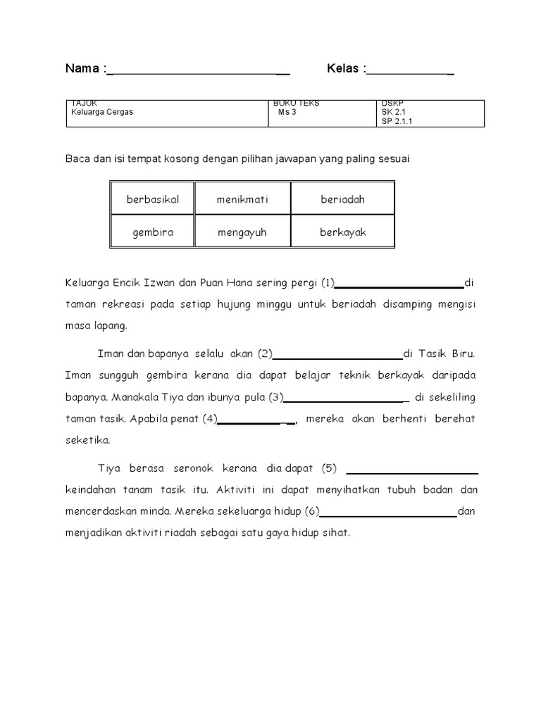 LATIHAN BM TAHUN 3 25.1 | PDF