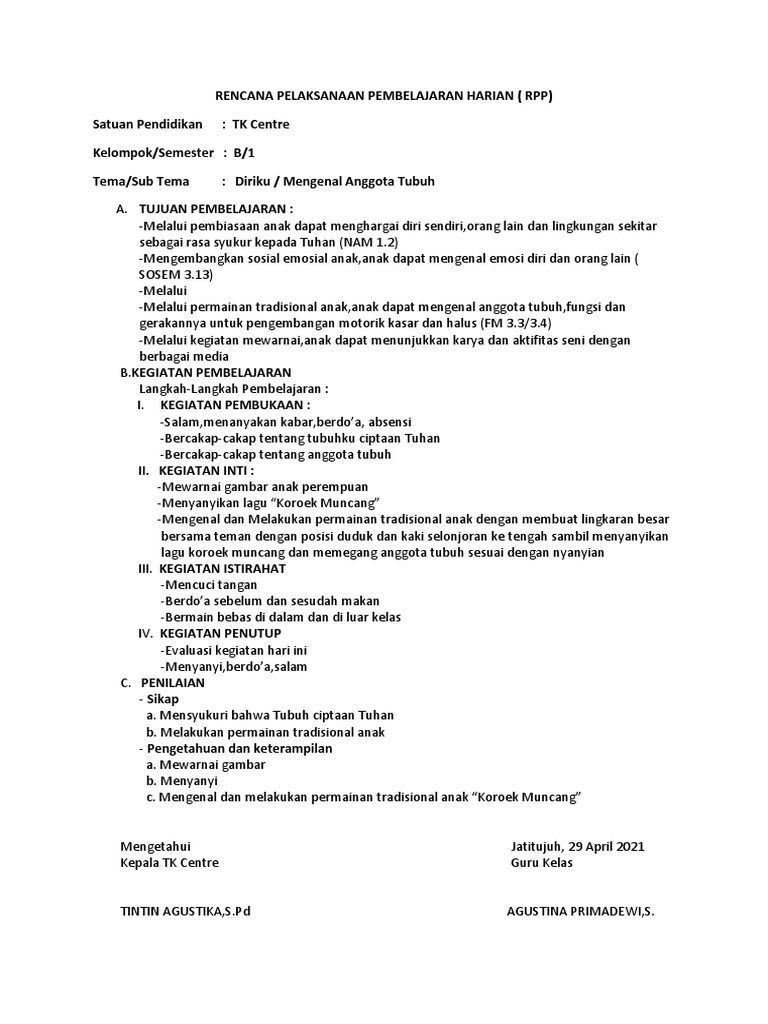 RPPH Tema Diriku PDF | PDF