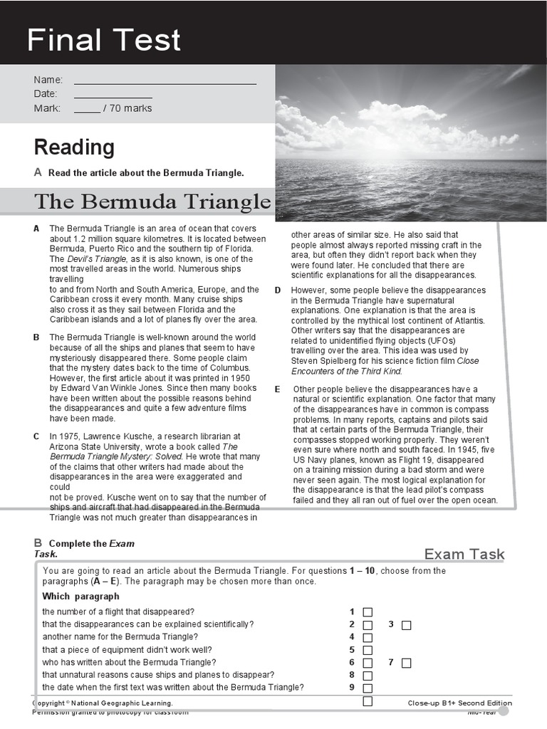 B1+ Editable Final Test | PDF