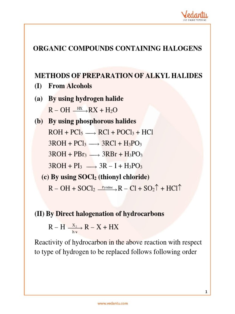 Alkyl Halides | PDF | Chloroform | Chlorine
