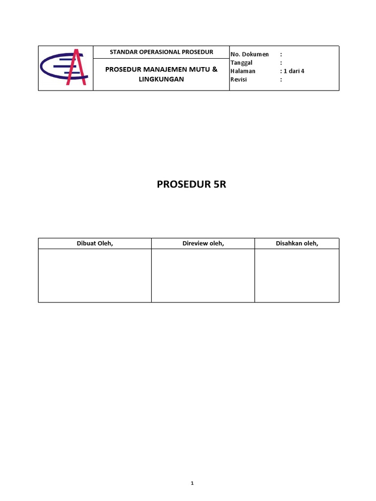 Sop 5R PDF | PDF | Teknologi & Rekayasa