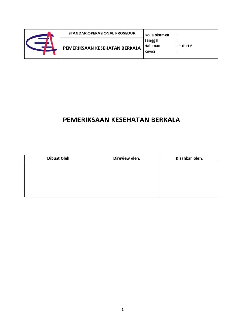 SOP (Pemeriksaan Kesehatan Berkala) PDF | PDF