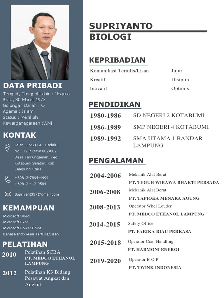 CV Supriyanto. | PDF