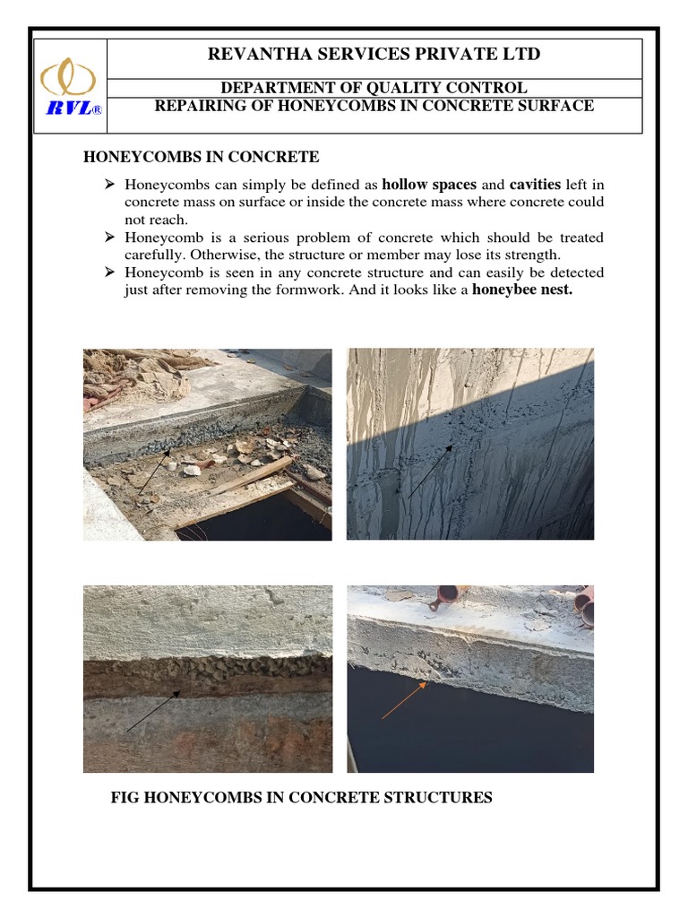Repairing Methodology of Honeycombs in Concrete Surface | PDF | Home & Garden