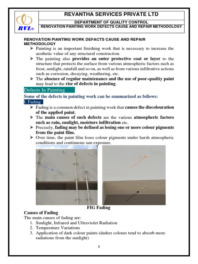 Renovation Painting Work Defects Cause and Repair Methodology | PDF ...