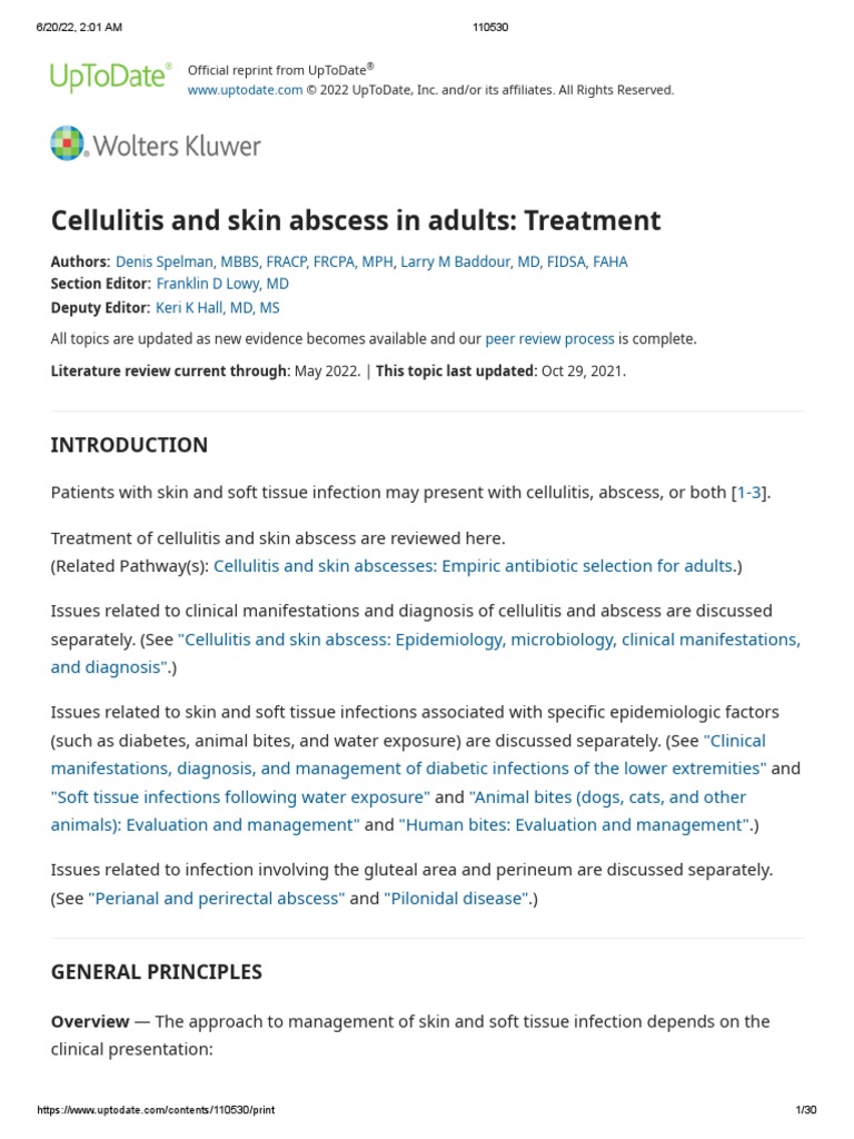 Cellulitis and Skin Abscess in Adults: Treatment | PDF | Methicillin ...