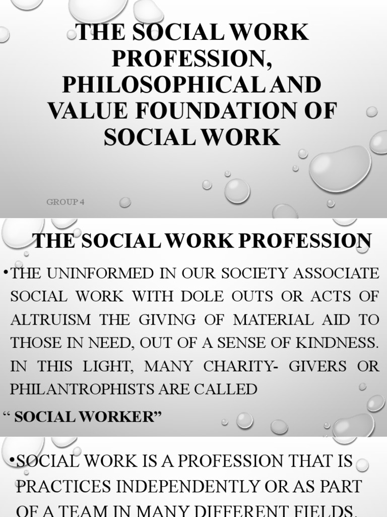 The Social Work Profession Philosophical and Value | PDF | Social Work ...