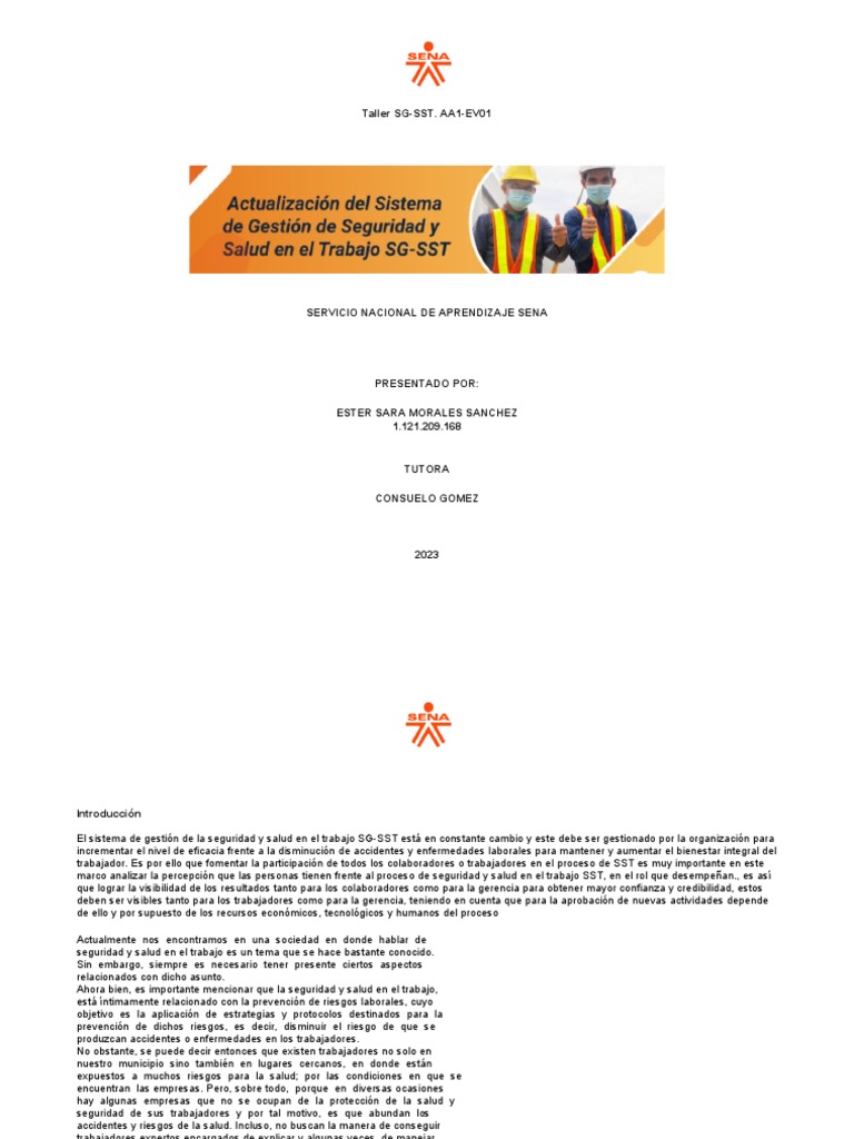 A1 SGSST 2023 1121209168-s | PDF | Valores | Seguridad y salud ocupacional