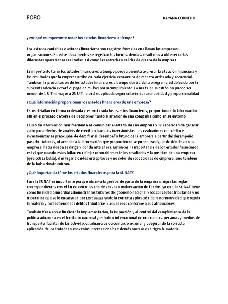 Foro Contabilidad | PDF | Estado financiero | Economias
