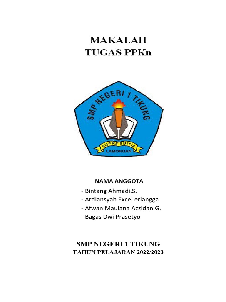 Sampul Makalah SMP 1 TIKUNG | PDF