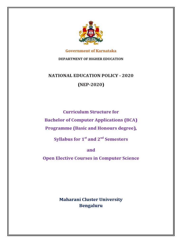 0 BCA Model Curriculum (UG and PG, 5 Years) FINAL Revised | Download ...
