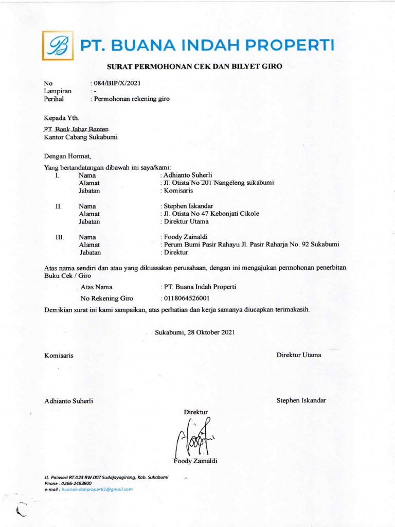 SURAT PERMOHONAN GIRO BJB.pdf | PDF