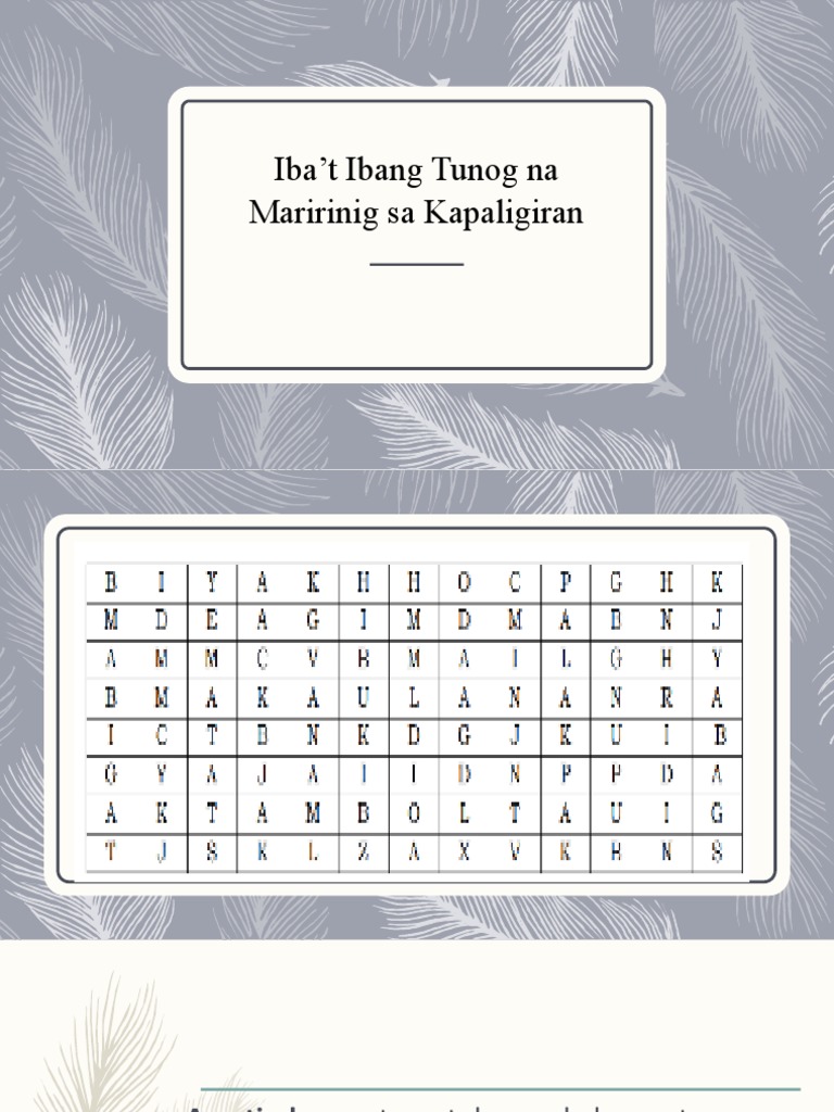 Iba't Ibang Tunog Na Maririnig Sa Kapaligiran | PDF