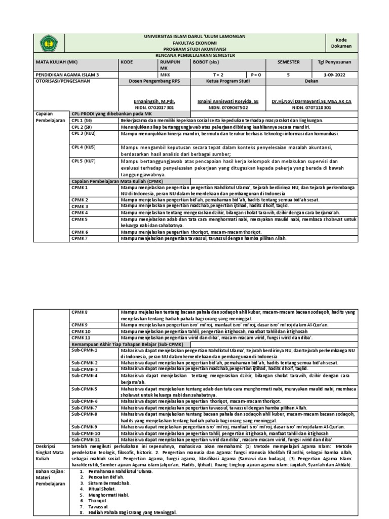 RPS Pai 3 Baru | PDF