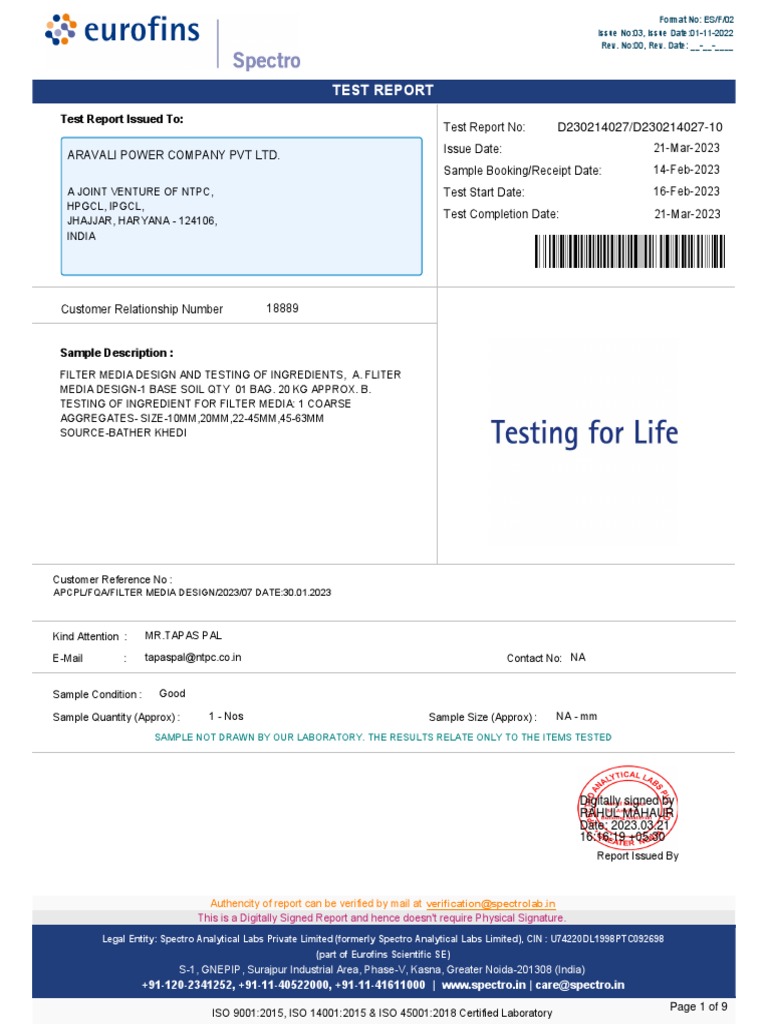 Filter Media Design Test Report | PDF | Indemnity | Legal Liability