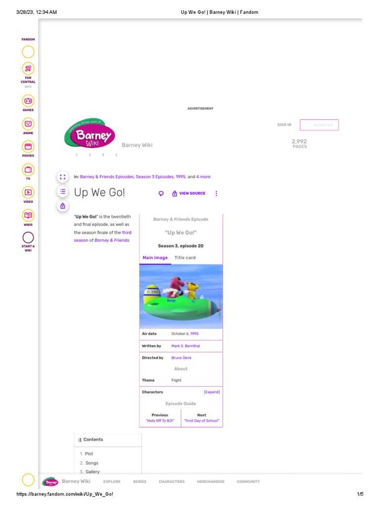 Up We Go! - Barney Wiki - Fandom | PDF | Fandom