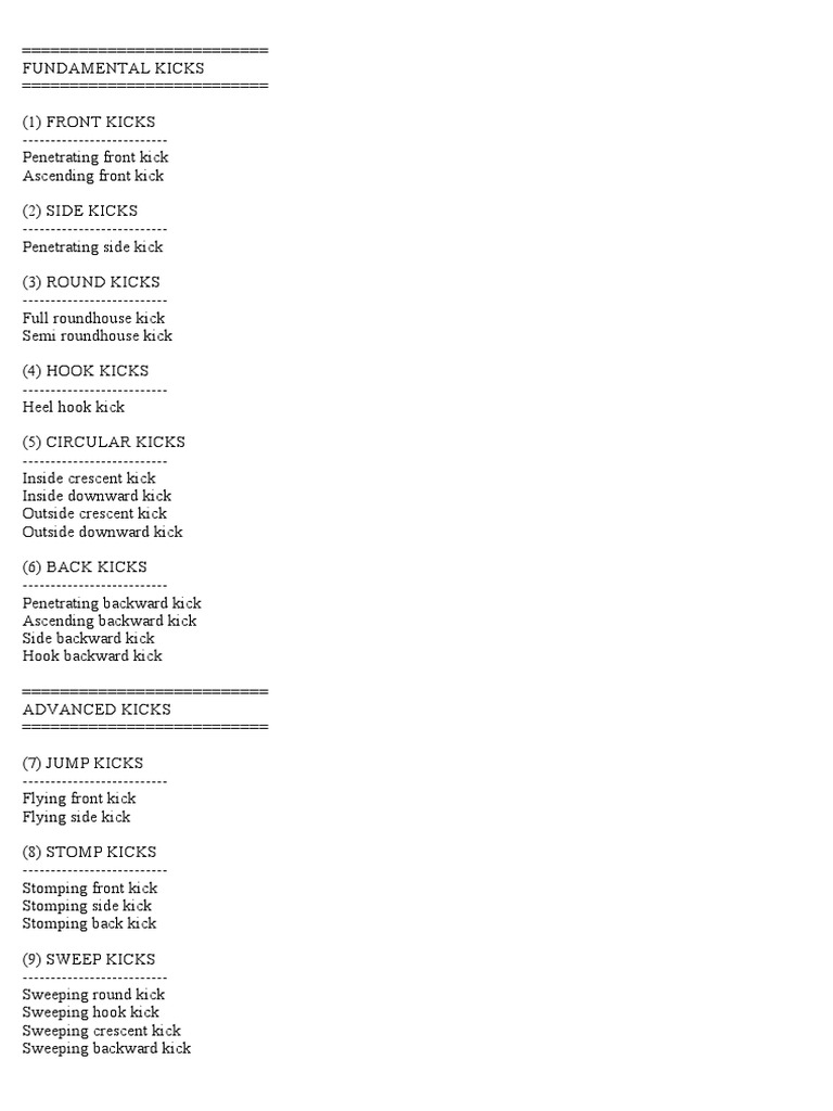 Kickboxing - Basic & Advanced Kicks | PDF | History