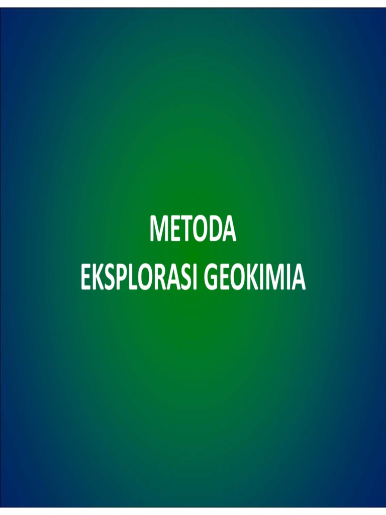 Metode Sampling Geokimia untuk Eksplorasi | PDF | Sains & Matematika