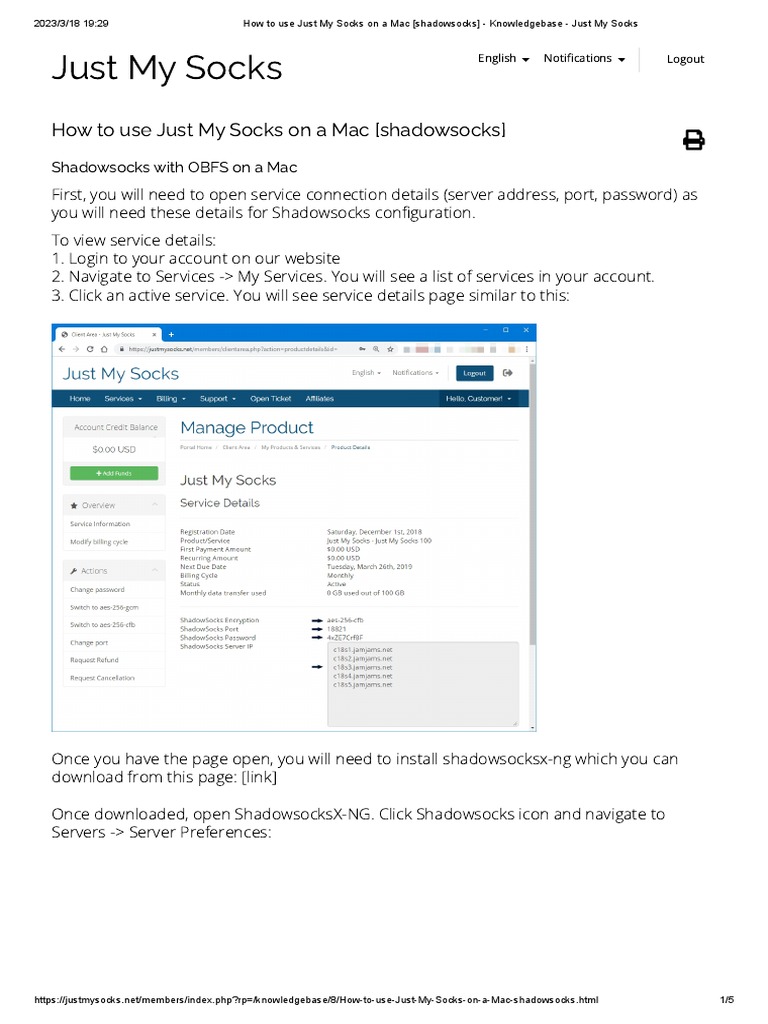 How To Use Just My Socks On A Mac (Shadowsocks) | PDF | Mac Os ...