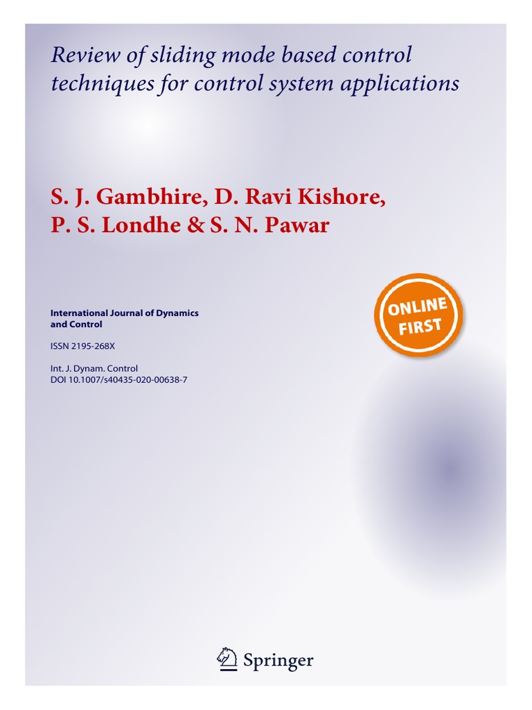 Research Paper On Survey On Sliding Mode Control | PDF | Control Theory ...