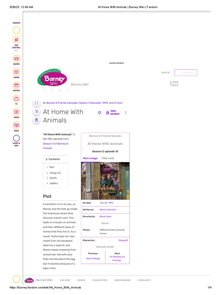 At Home With Animals - Barney Wiki - Fandom | PDF | Fandom