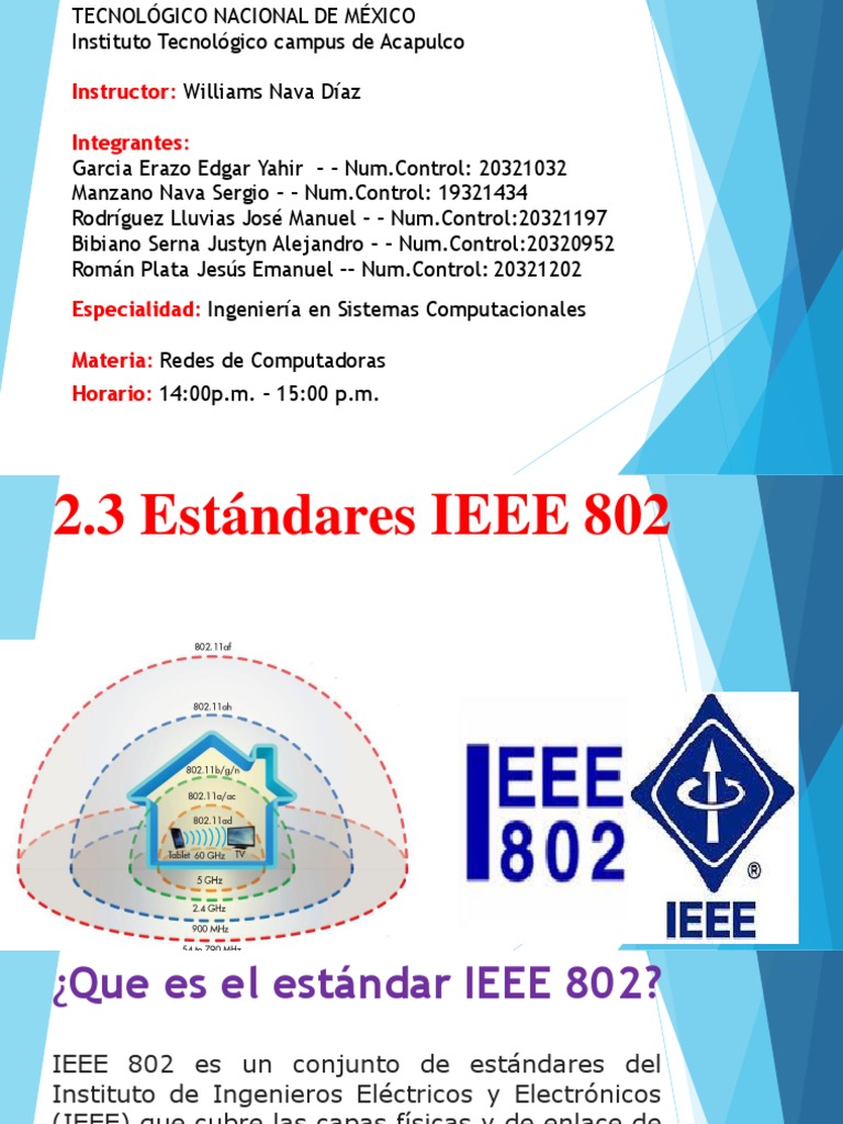 2.3 Estándares IEEE 802-Equipo3 | PDF | Instituto de Ingenieros Eléctricos y Electrónicos | Red ...