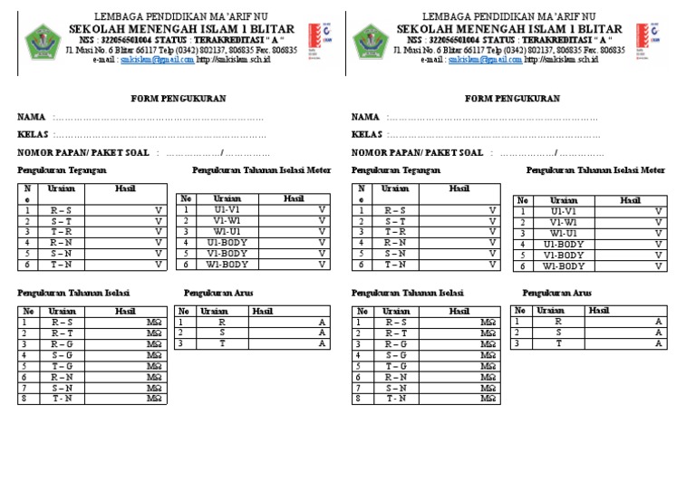 Form Pengukuran | PDF