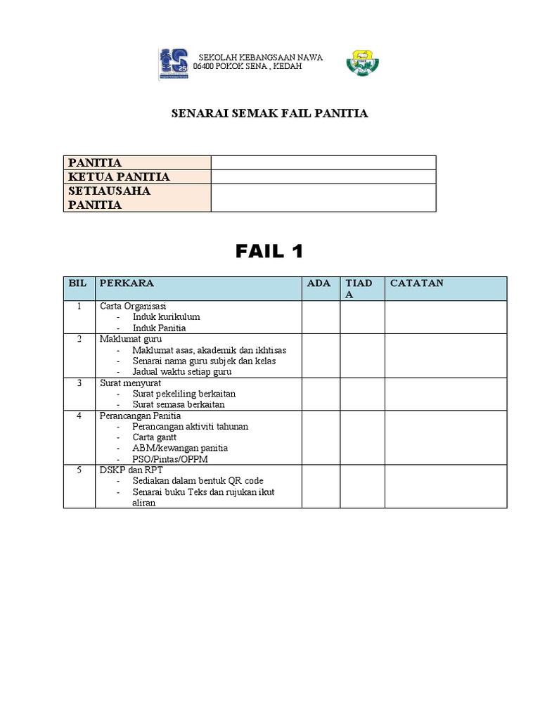 KANDUNGAN FAIL PANITIA | PDF