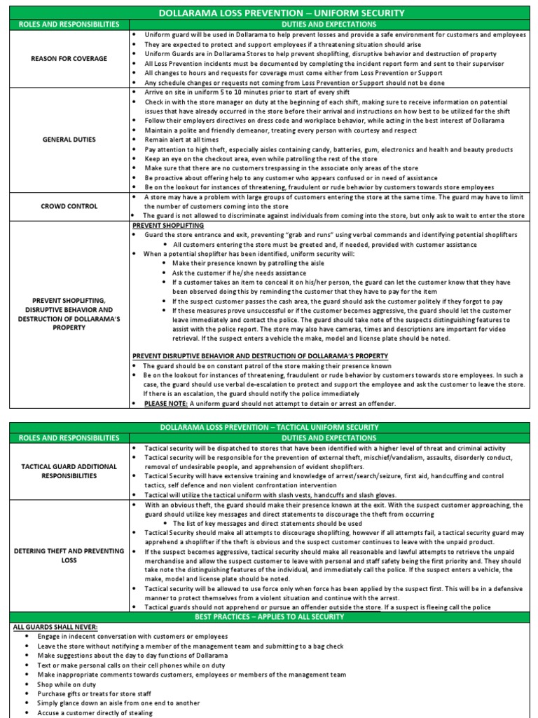 Dollarama Uniform Security6 | PDF | Police | National Security