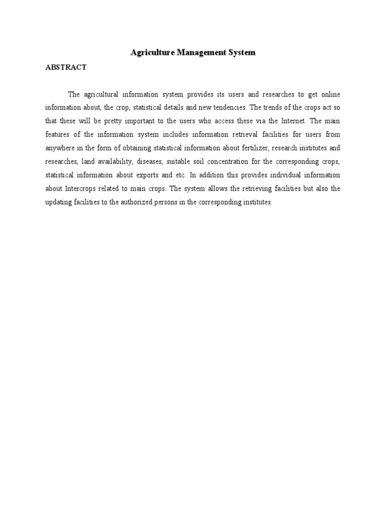 Agriculture Management System Docx | PDF | Java (Programming Language) | My Sql