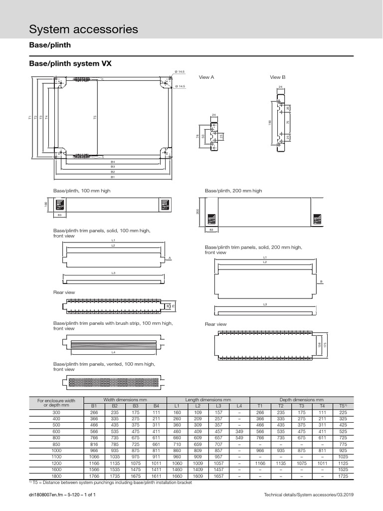 System Accessories: Base/plinth Base/plinth System VX | PDF