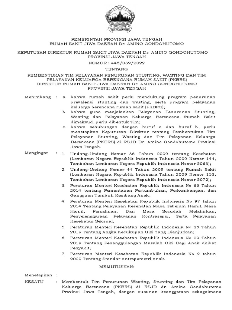 SK Tim Stunting Wasting PKBRS | PDF