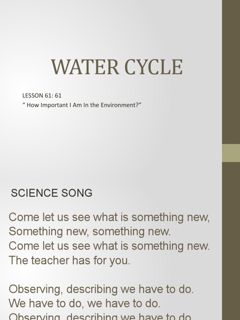 LESSON 60 Water Cycle | PDF