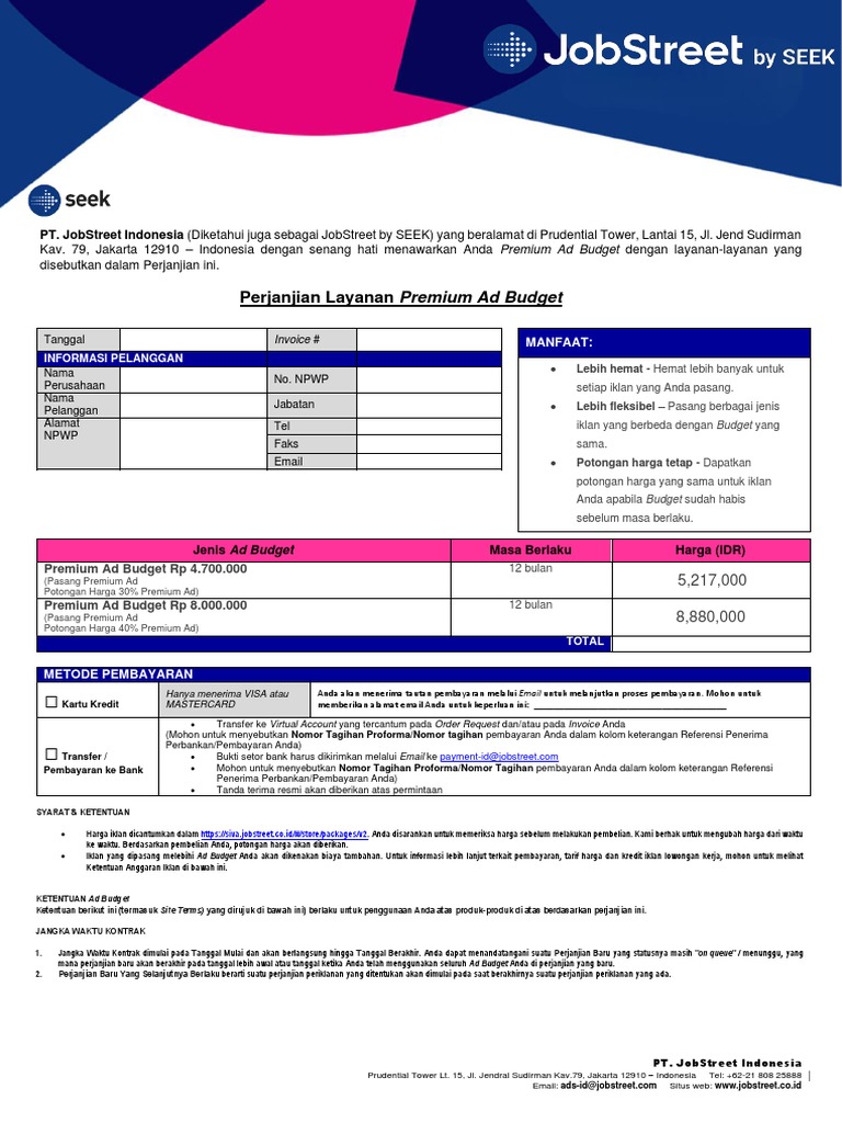 Paket Iklan Premium JobStreet Indonesia | PDF | Pengelolaan Keuangan & Uang