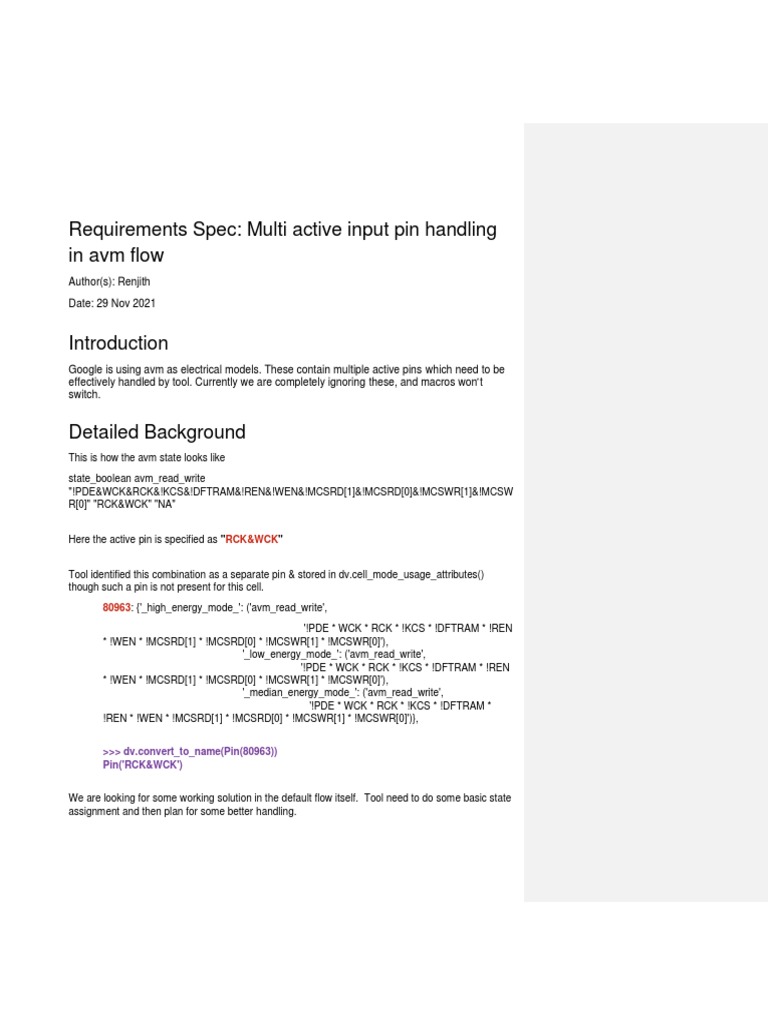 RSpec-Multi Active Input Pin Handling in Avm Flow | PDF | Software Development | Computing