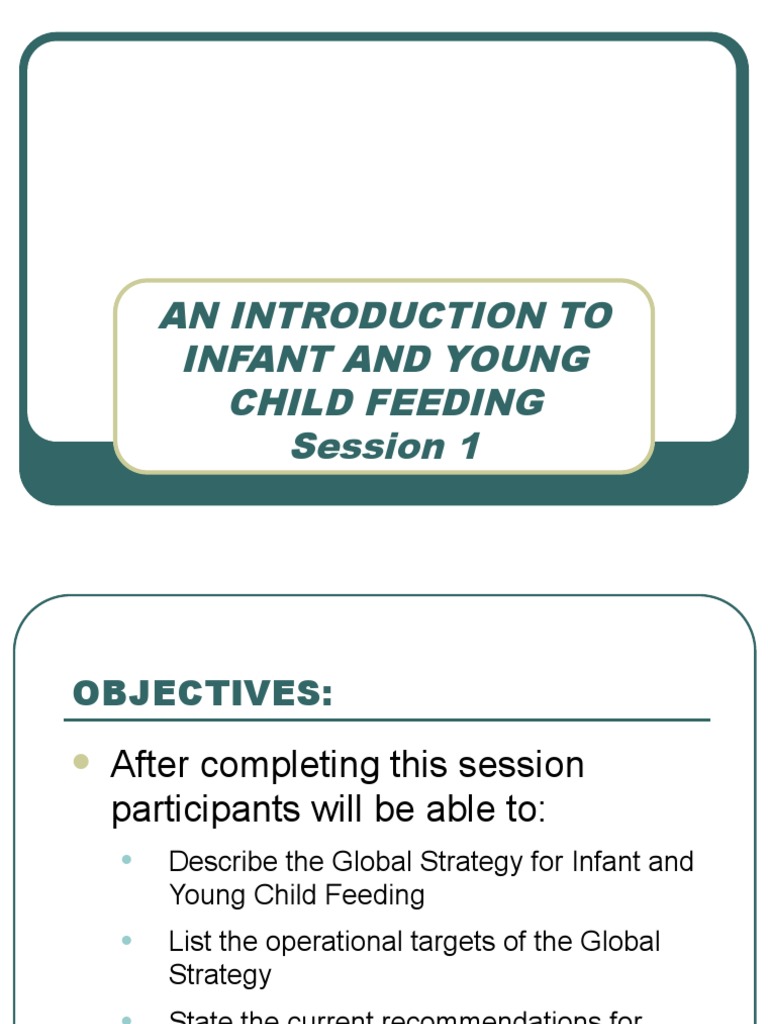 Session 1 Introduction To Iycf Pdf Breastfeeding Breast Milk