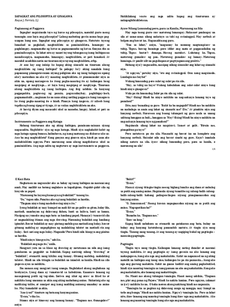 Ferriols. Sapagkat Ang Pilosopiya Ay Ginagawa | PDF